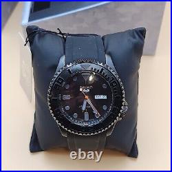 SEIKO BLACK STEALTH Custom mod Automatic Dive Watch, Seiko Custom Built ...